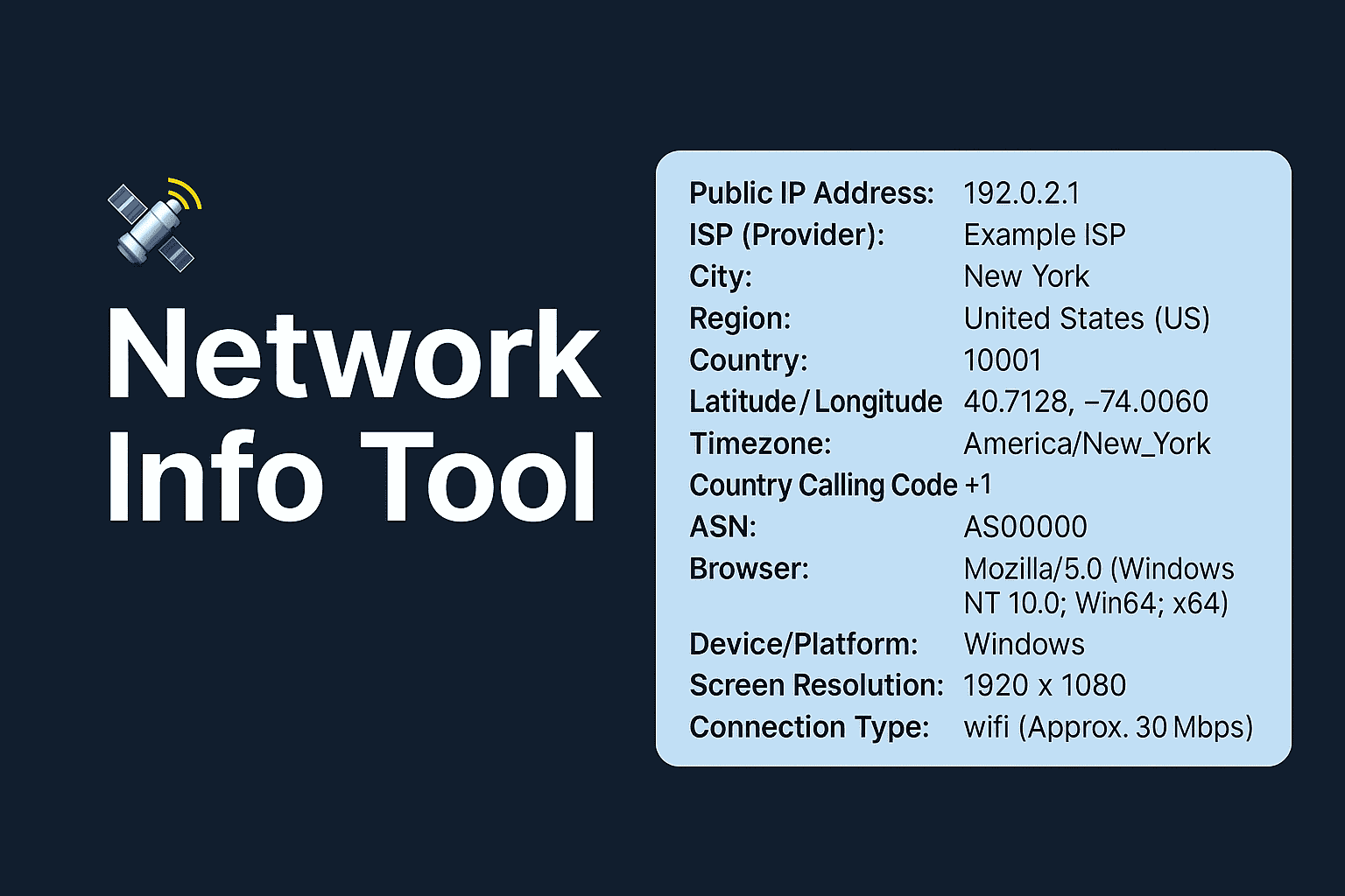 Network Info Tool – Find Your Public IP, Location, and Device Info