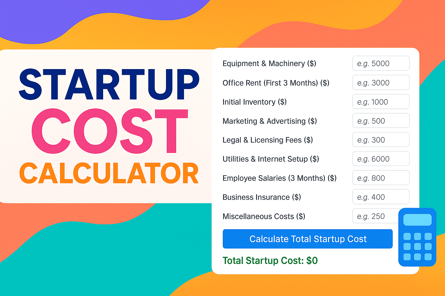 Startup Cost Calculator
